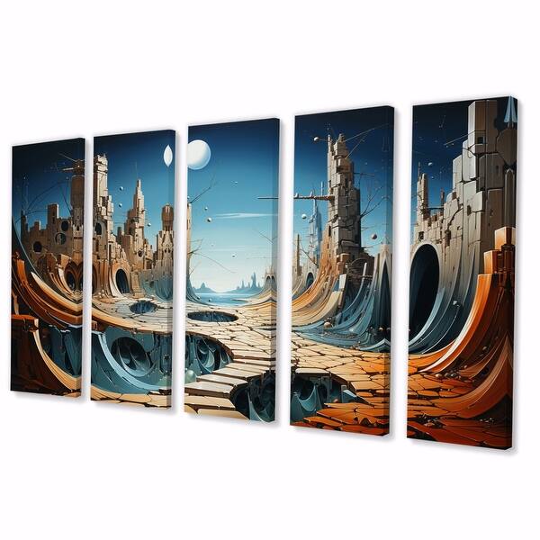 Designart "Surrealism The Persistence Of Canyon" Surrealism Multipanel ...